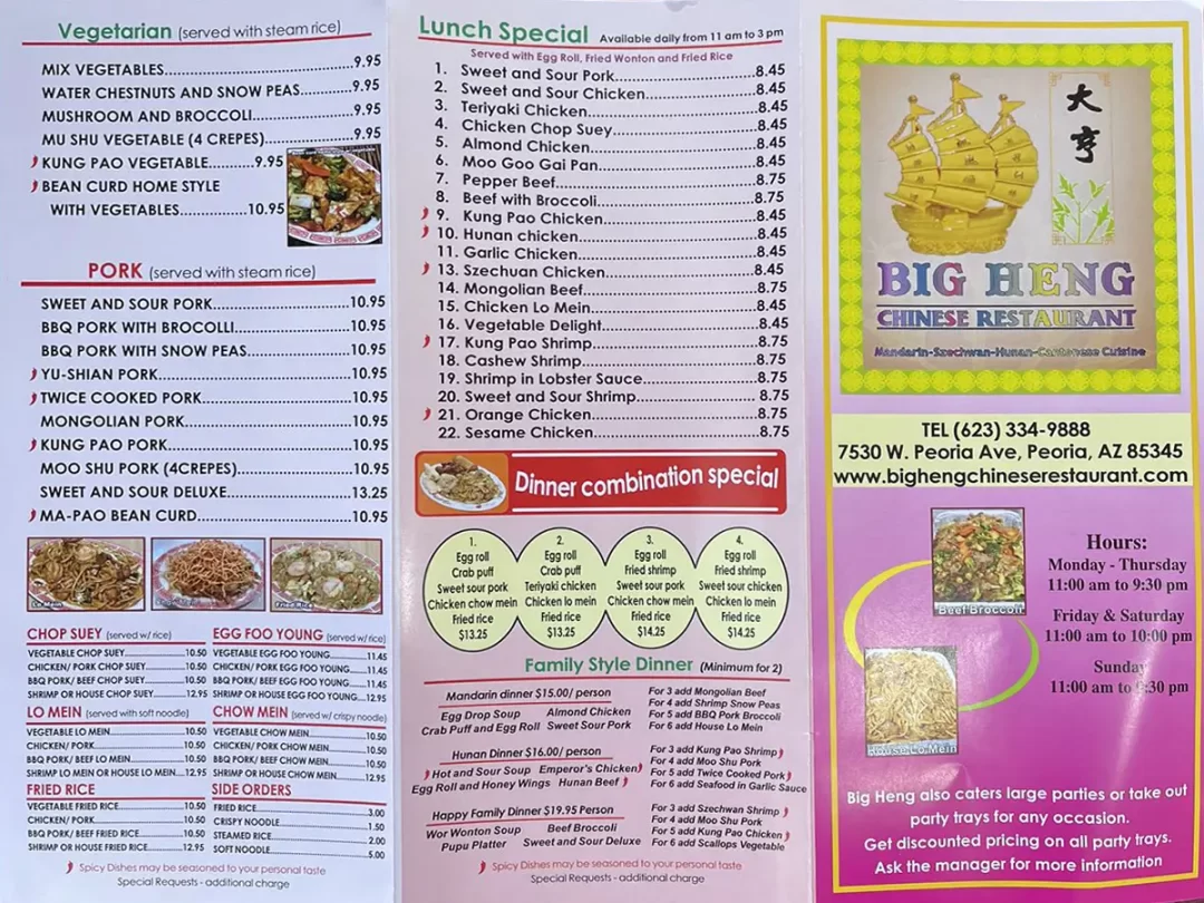 BIG HENG - Chinese Restaurant | Online Order | Peoria | AZ